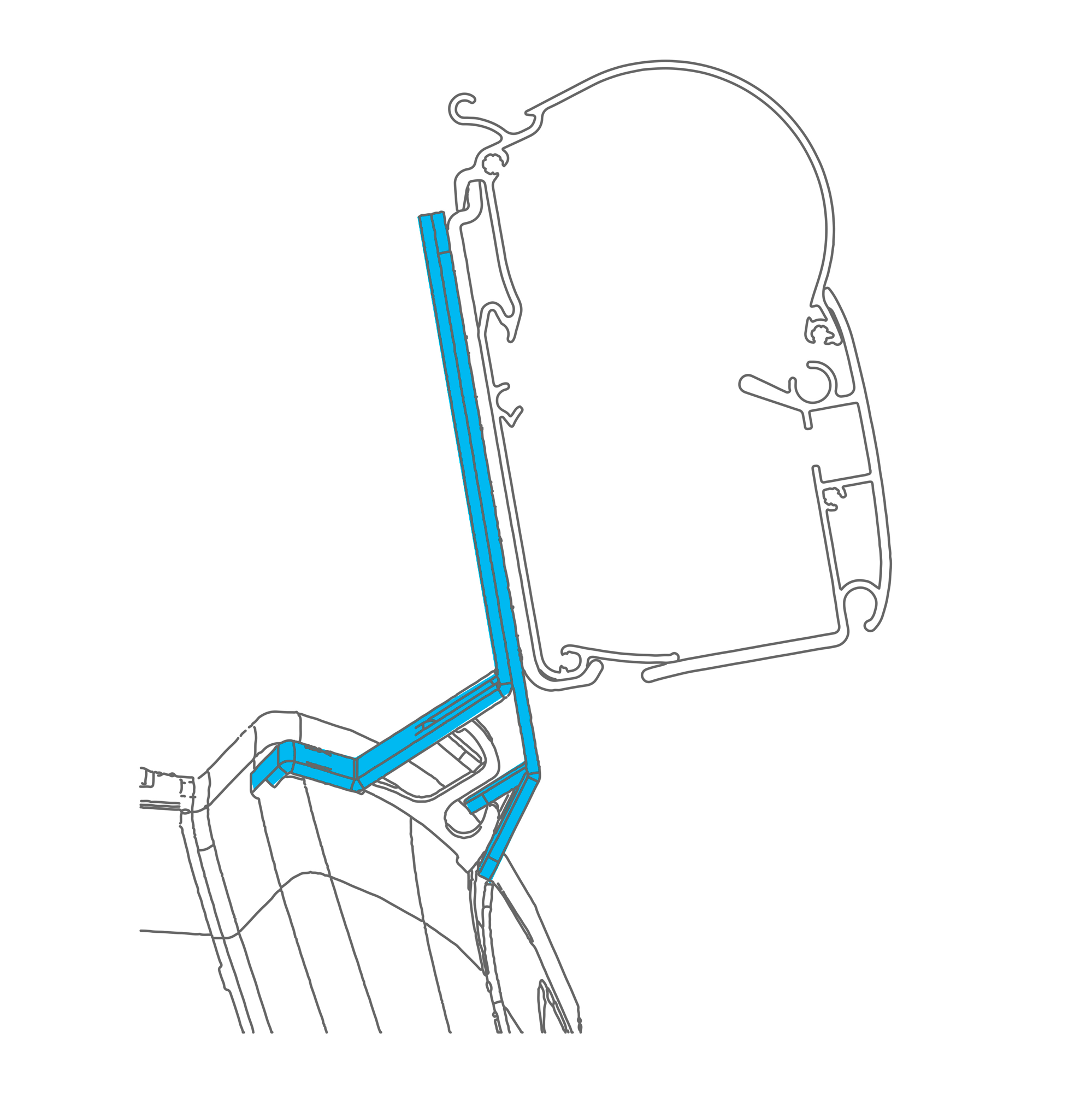 Dometic Adapter 038 für Wandmarkise PW 1100 / 1500 / 3800 Pössl ...